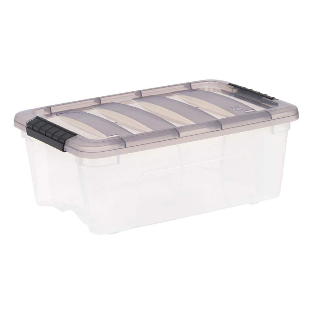 IRIS 12 Qt./3 Gal. Plastic Storage Box with Latching Lid, Clear 500210 ...