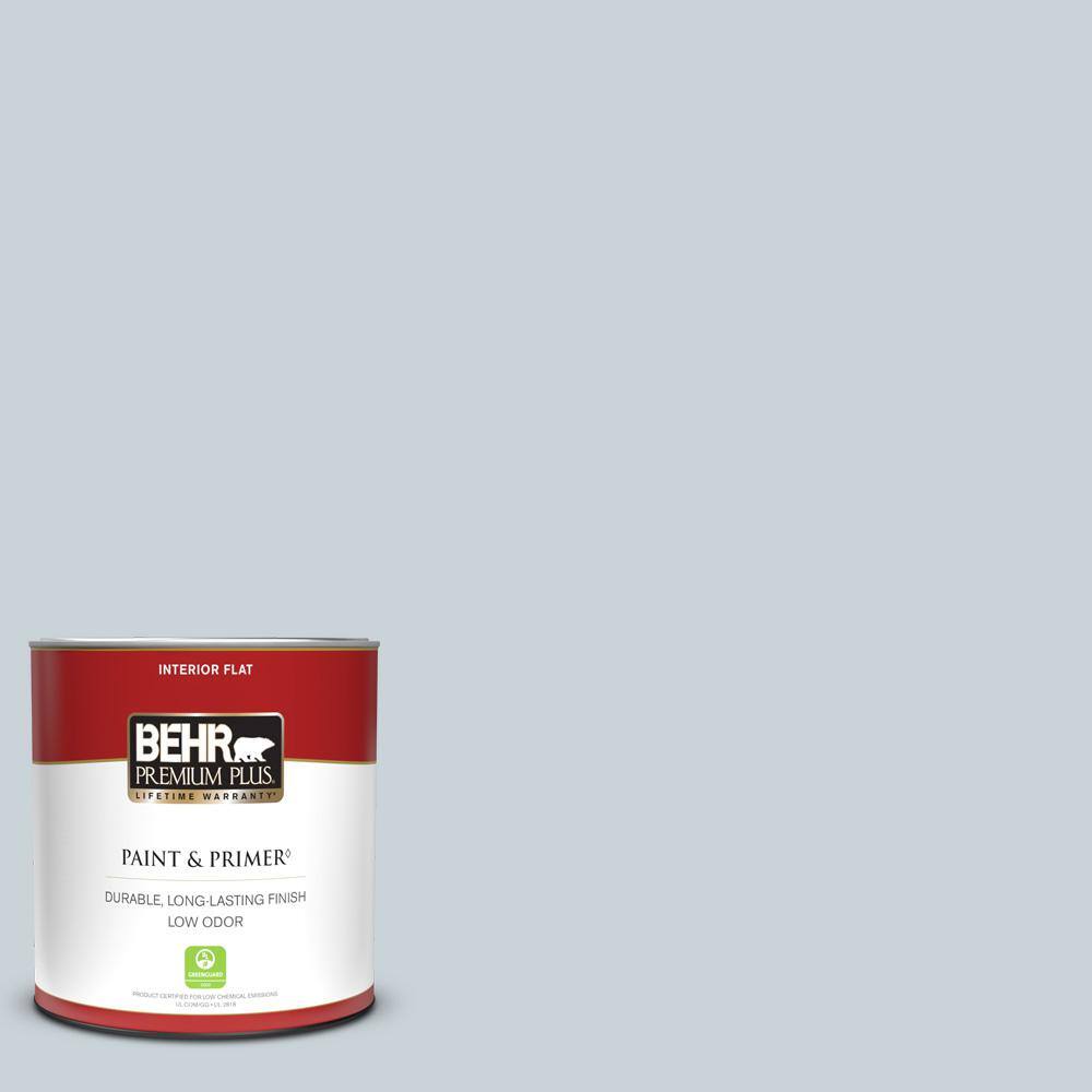 BEHR PREMIUM PLUS 1 qt. #N480-1 Light Drizzle Flat Low Odor Interior ...