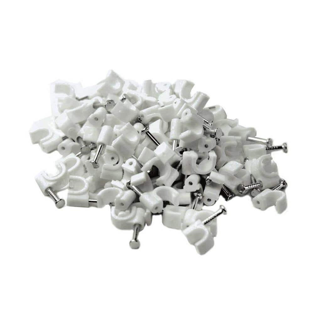 QualGear 12 mm Cable Clips, White (100-Pack) CC12-W-100-P - The Home Depot
