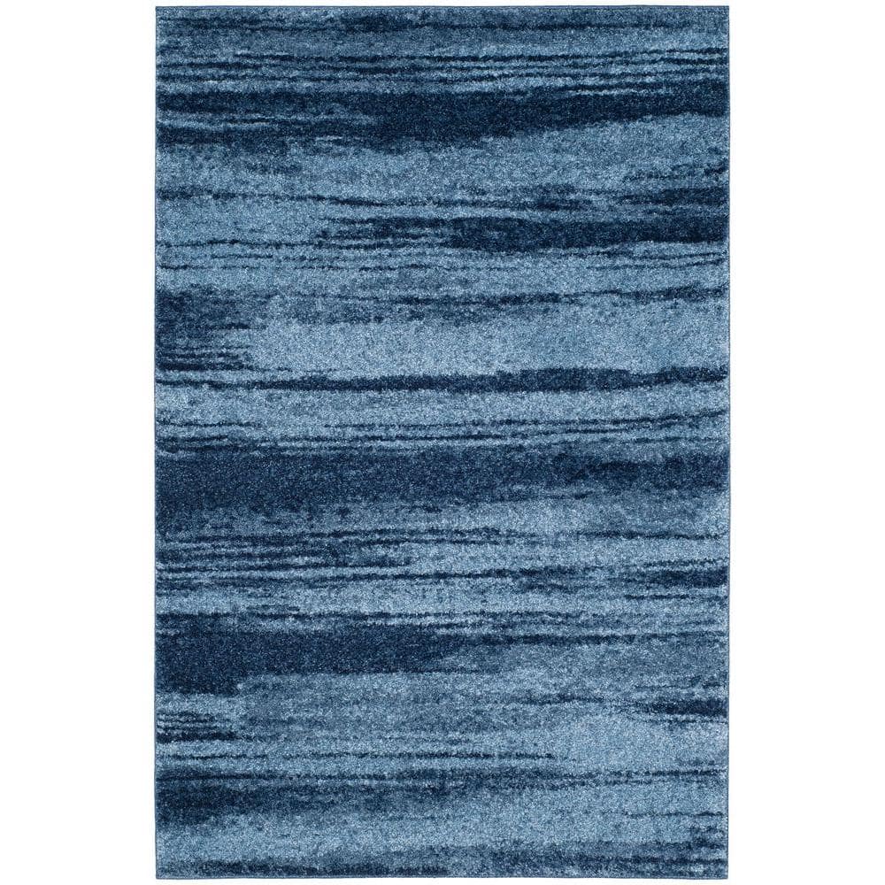 SAFAVIEH Retro Light Blue/Blue 4 ft. x 6 ft. Striped Area Rug RET2693 ...
