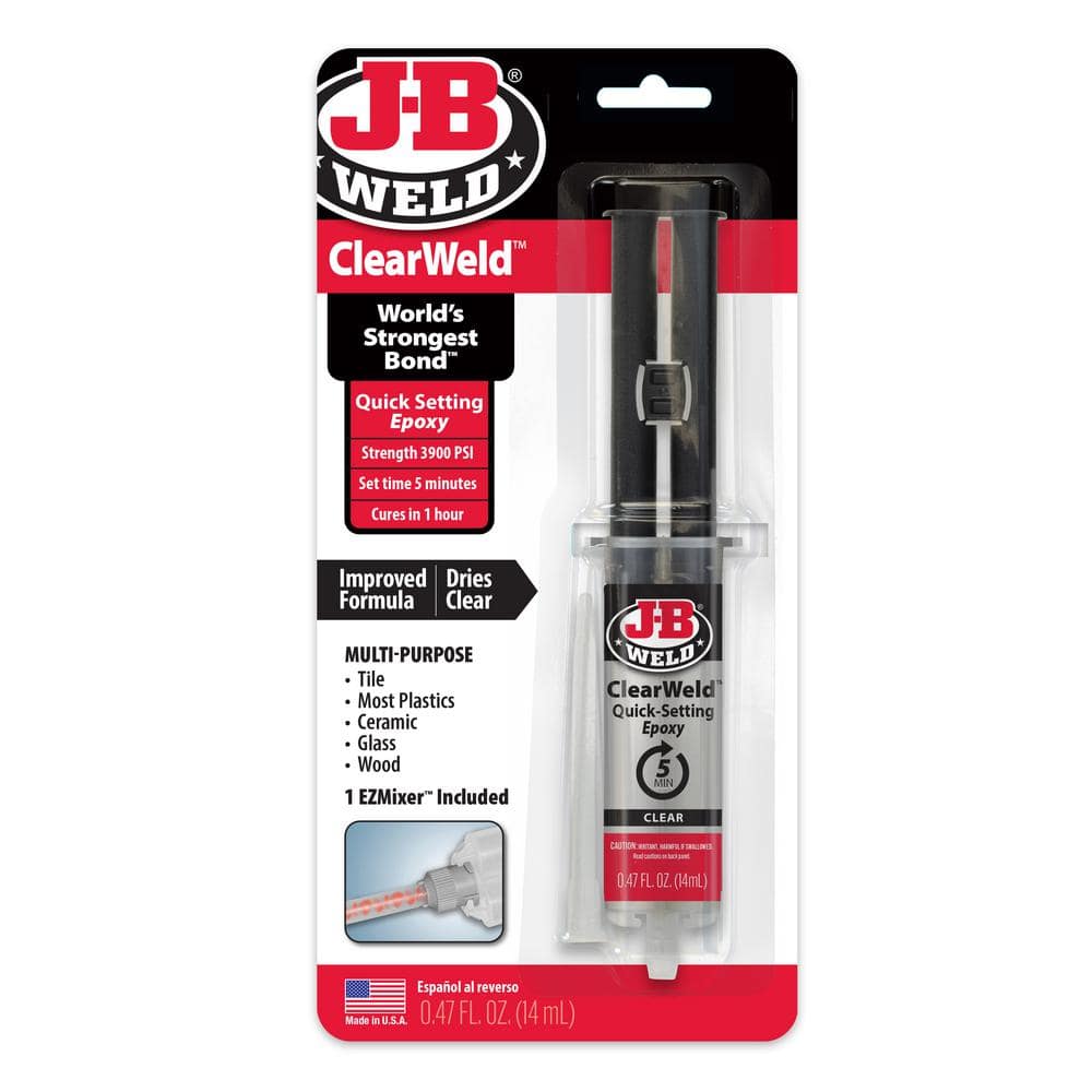 J-B Weld ClearWeld 14 ml Syringe with EZ Mixer (Case of 12) 50114H-12 ...