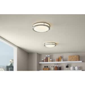 Hampton Bay Flaxmere 12 in. Modern Chrome Selectable 5 CCT Integrated ...