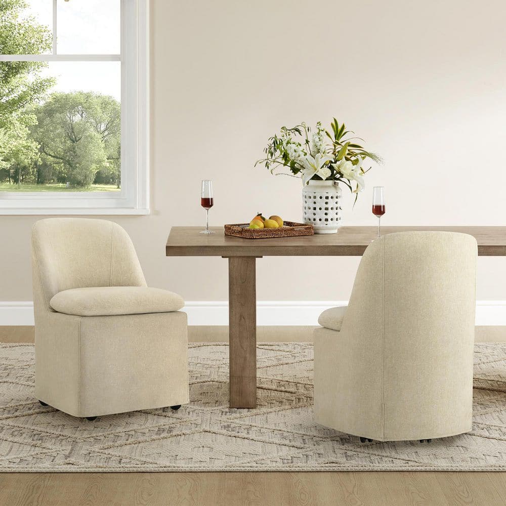 Spruce & Spring Ivan Sand Fabric Modern Dining Chair with Removable ...