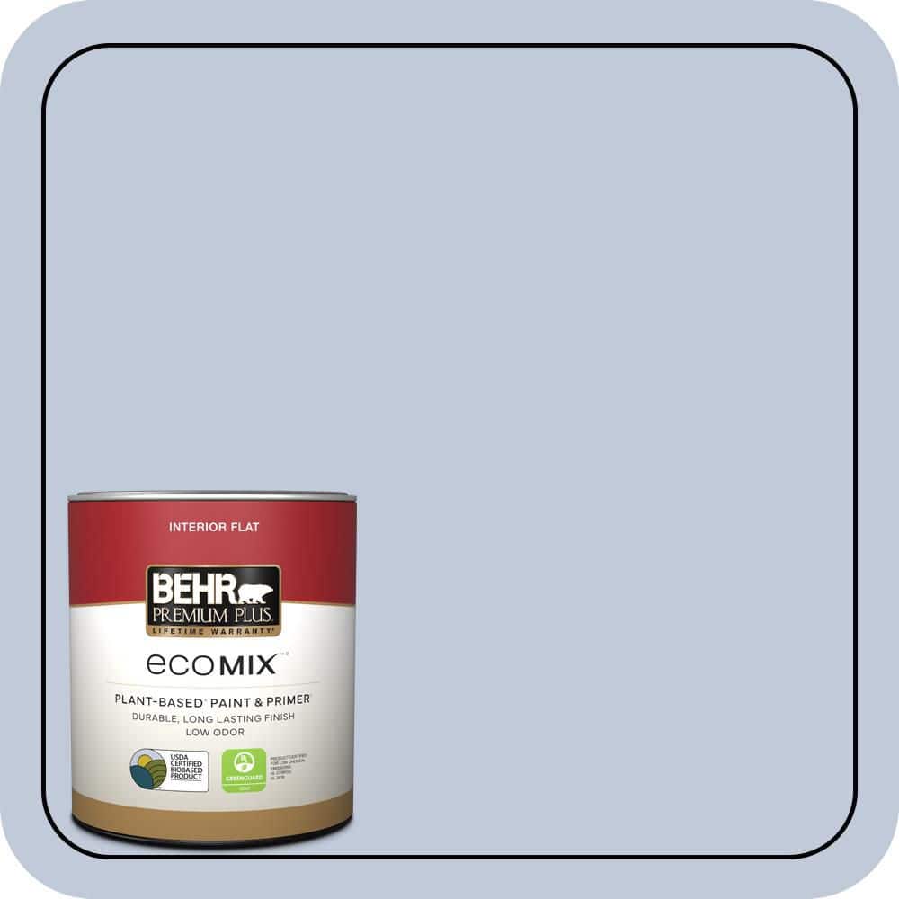 BEHR PREMIUM PLUS 1 qt. #600E-3 Icy Brook Flat EcoMix Plant-Based ...