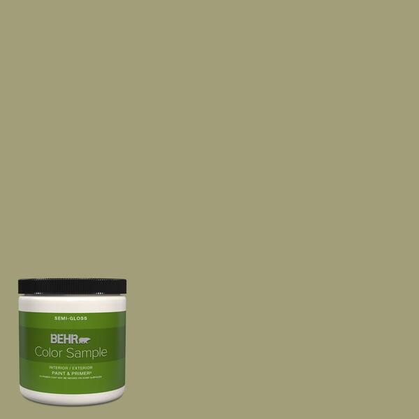 BEHR PREMIUM PLUS 8 oz. #MQ6-57 Bermuda Grass Semi-Gloss Interior ...