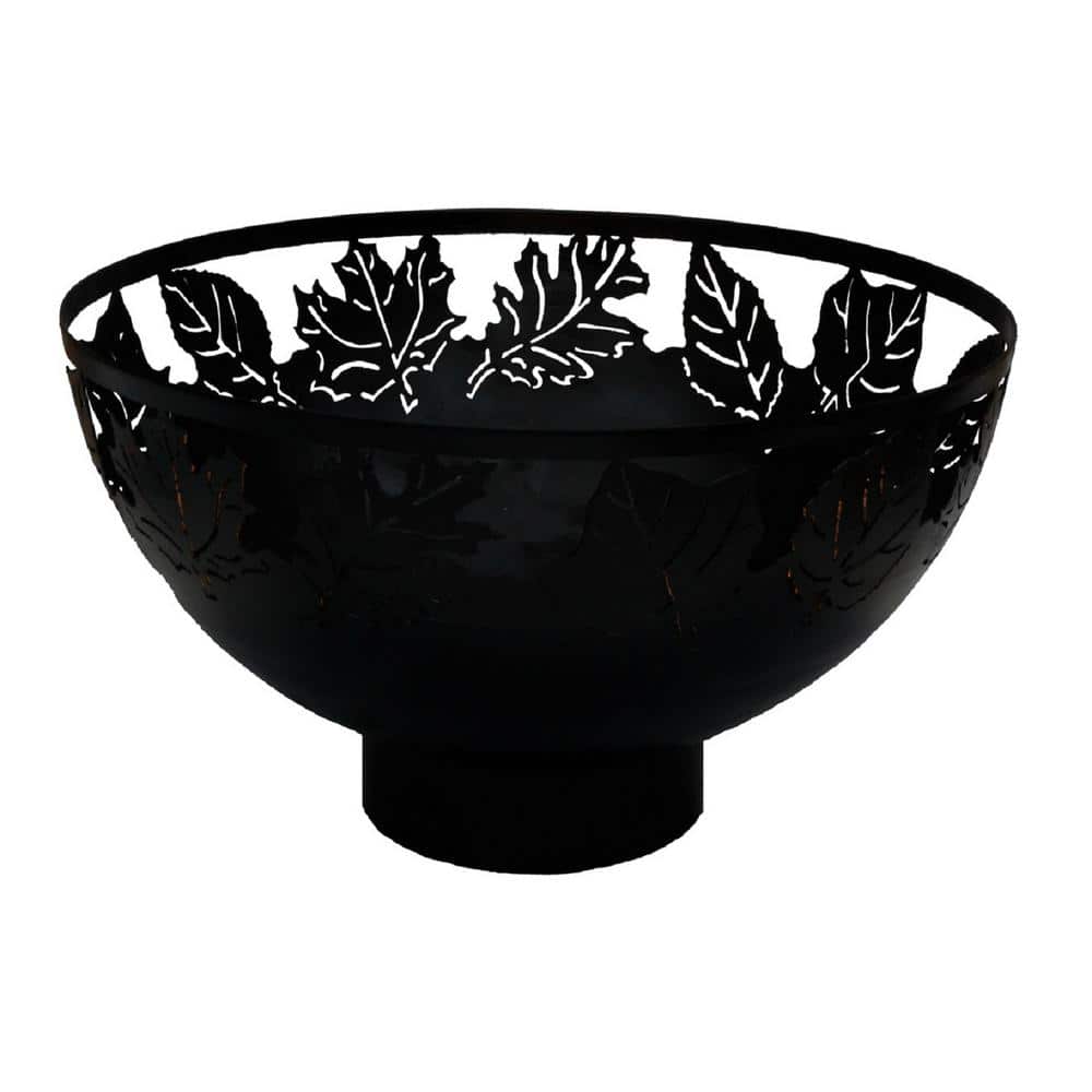 Muskoka Autumn Leaves 32 in. x 17 in. Round Steel Wood Fire Pit Kit ...