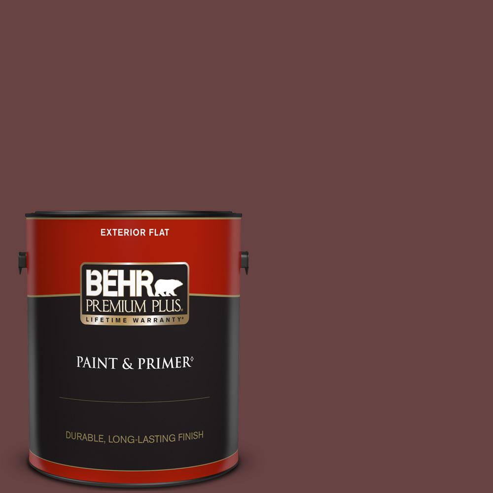 BEHR PREMIUM PLUS 1 gal. #MQ1-14 Twinberry Flat Exterior Paint & Primer ...