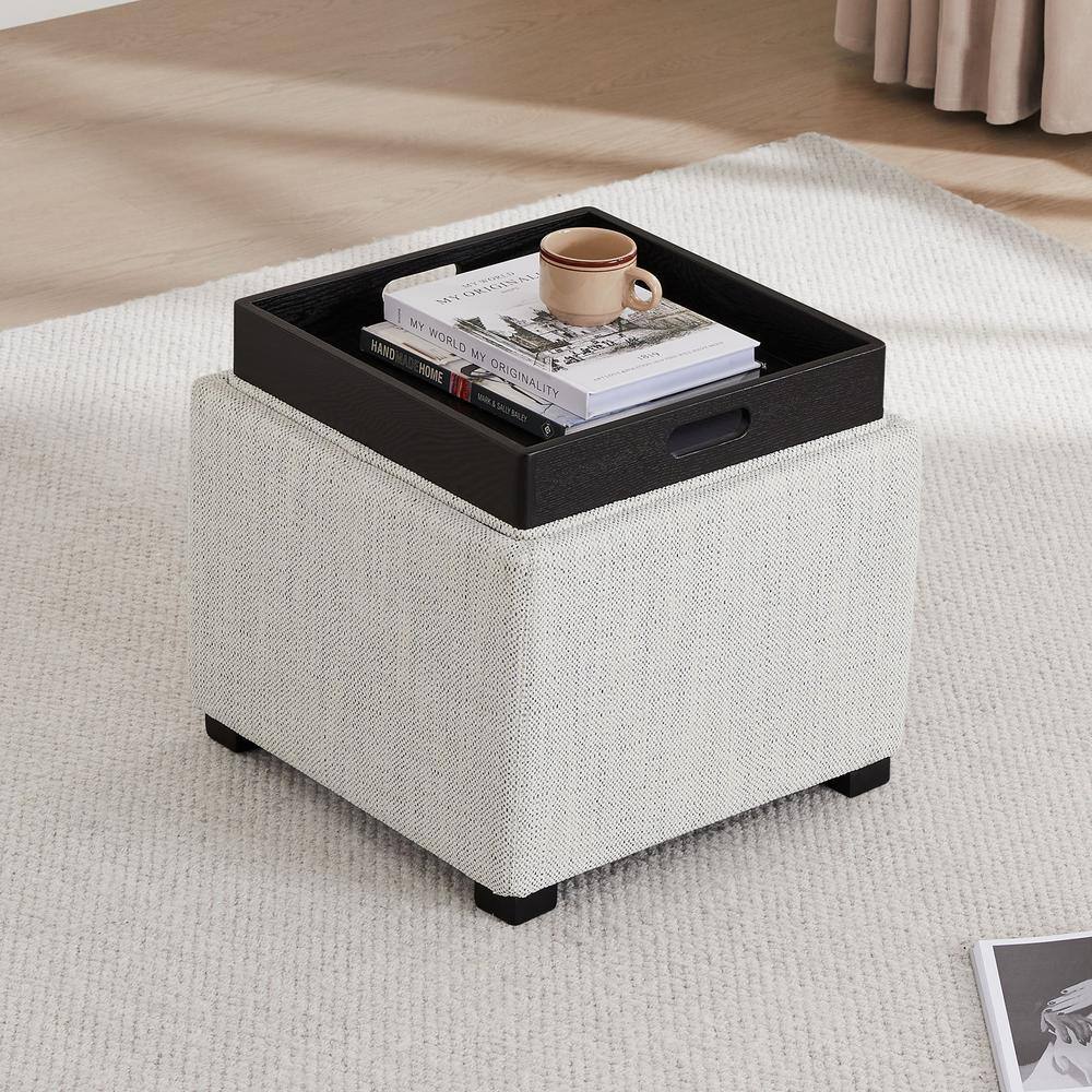 Spruce & Spring Riley 18 in. Wide Fabric Contemporary Square Storage ...