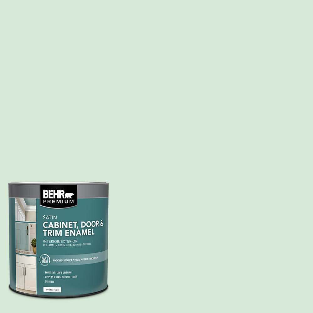 BEHR PREMIUM 1 qt. #M410-1 Jade Mist Satin Enamel Interior/Exterior ...