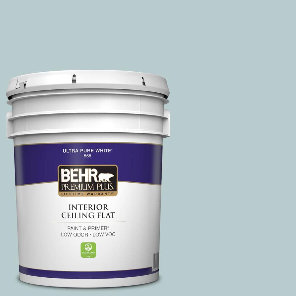 BEHR PREMIUM PLUS 5 gal. #MQ3-54 Dayflower Ceiling Flat Interior Paint ...
