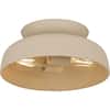 DSI LIGHTING 12.38 in. 2-Light Cream Flush Mount with Metal Shade ...