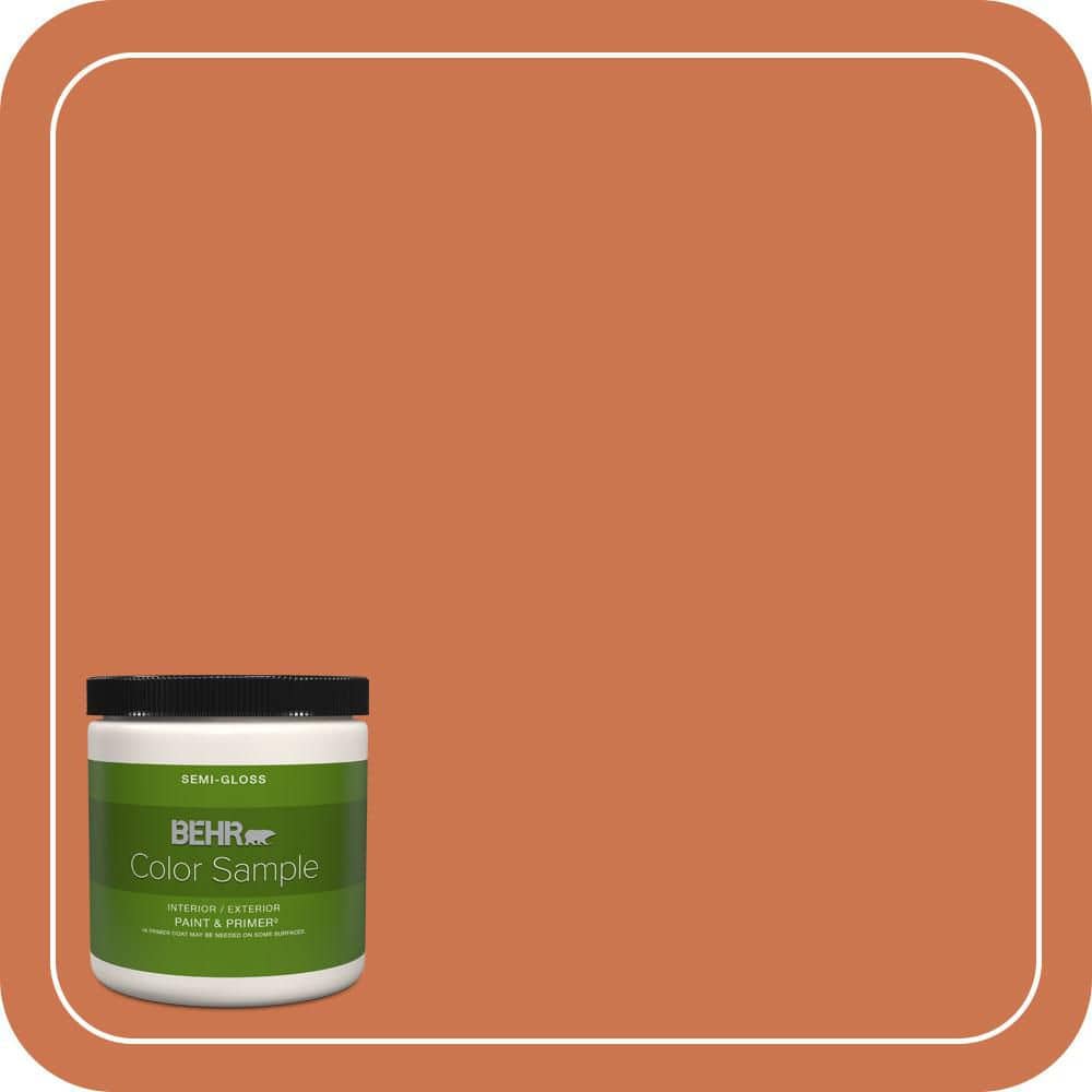 BEHR PREMIUM PLUS 8 oz. #PMD-103 Sweet Carrot Semi-Gloss Interior ...