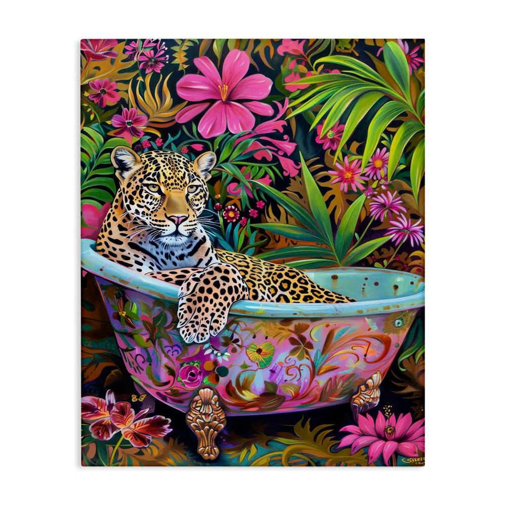 Stupell Industries Tropical Rainforest Leopard Tub by LSR Design Studio ...