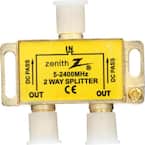 Zenith 3-Way 900 MHz Coaxial Splitter in Gold VS1001SP3W