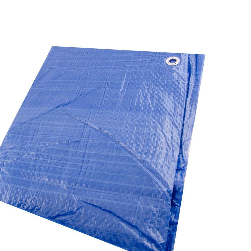 Erickson 16 ft. x 20 ft. Blue Light Duty Poly Tarp with Grommeted ...