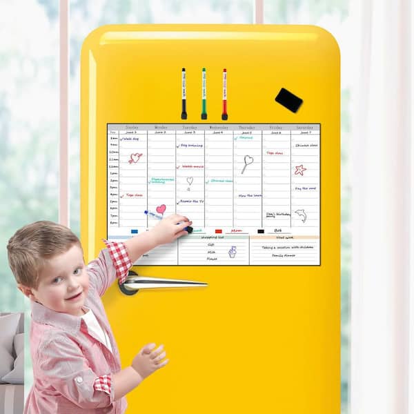 Afoxsos Weekly Dry Erase Board Calendar for Fridge, 16.9 in. x 11 in. w ...