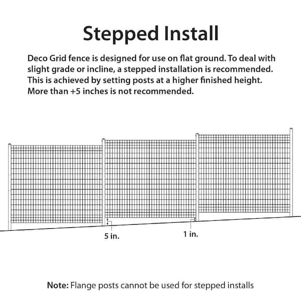 FORGERIGHT 5 ft. H x 6 ft. W Deco Grid Black Steel Fence Panel 868004 ...