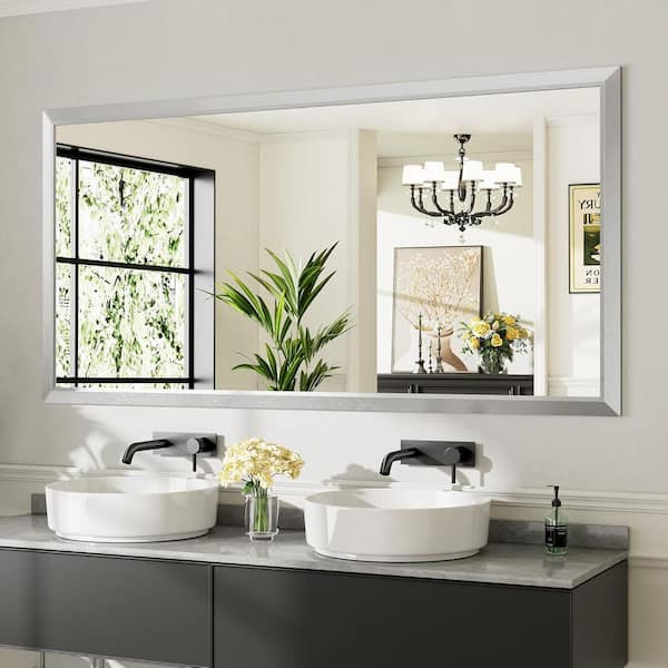 KIOTEE 72 in. W x 36 in. H Rectangular Framed French Cleat Wall Mounted ...