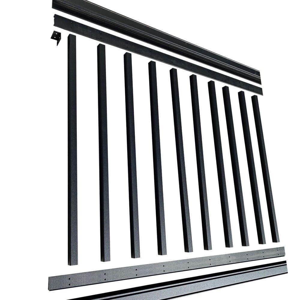 Barrette Outdoor Living Enclosure 2 in. x 2 in. x 6 ft. Matte Black ...