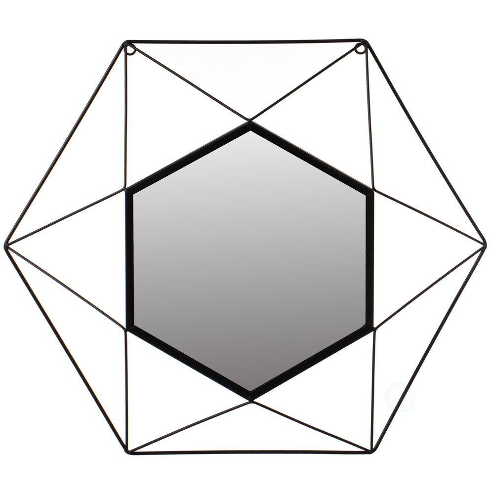 Uniquewise 18 in. W x 20 in. H, Decorative Star Shaped Black Metal ...