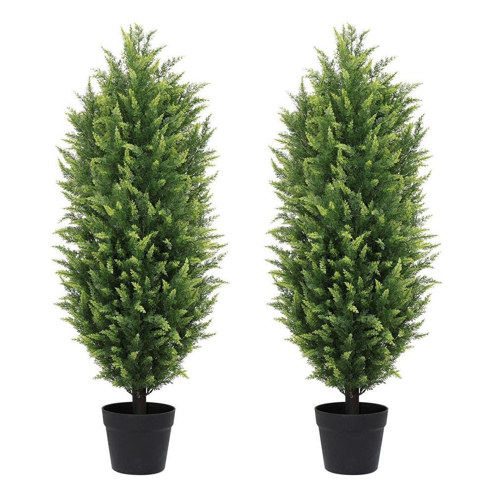 HOYMN 3 ft. Artificial Cedar Pine Tree No Maintenance UV-Resistant ...
