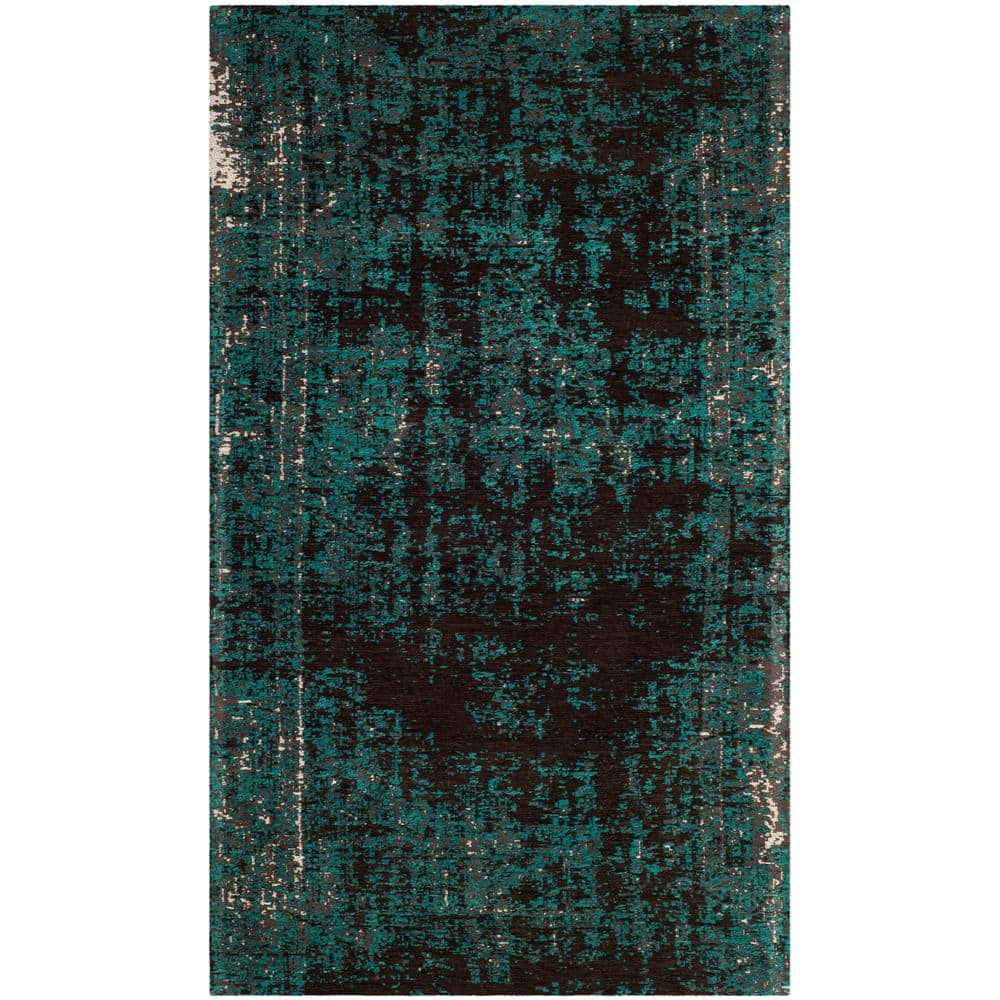 SAFAVIEH Classic Vintage Teal/Brown 3 ft. x 5 ft. Border Area Rug ...