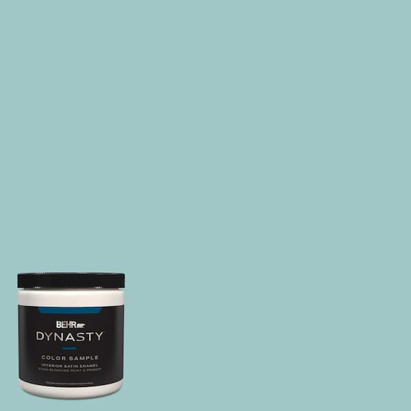 BEHR DYNASTY 8 oz. #HDC-SP16-08 Blue Bell Satin Enamel Stain-Blocking ...