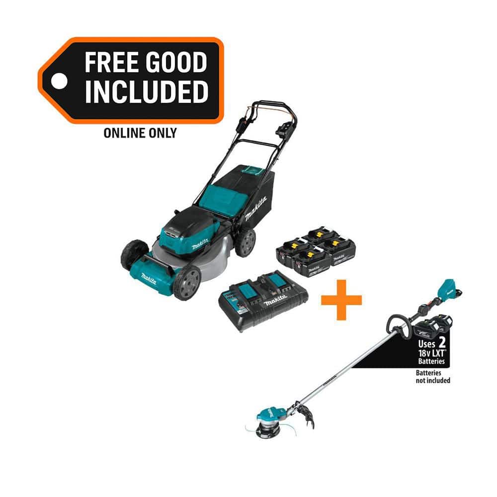 Makita 21 in. 18V X2 (36V) LXT Walk Behind Self Propelled Mower Kit ...