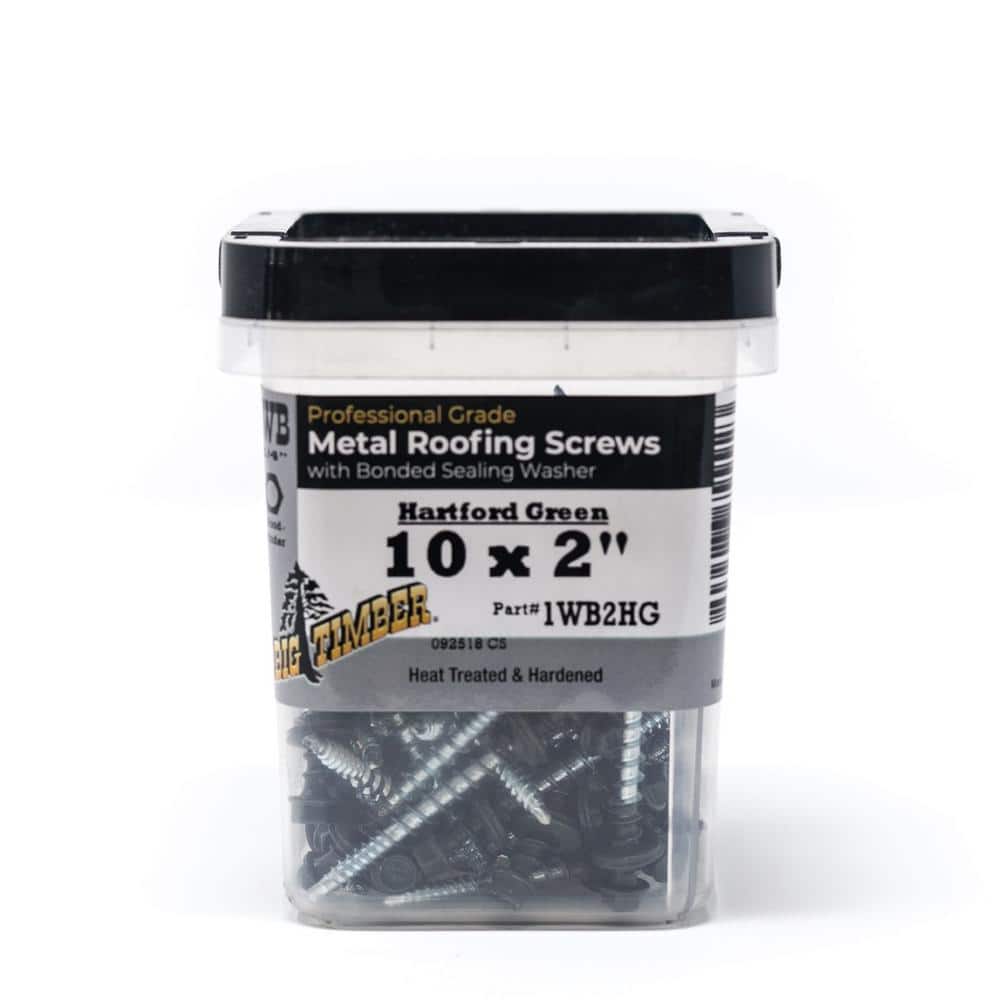 BIG TIMBER #10 x 2 in. Hartford Green Hex Washer Head Metal to Wood ...