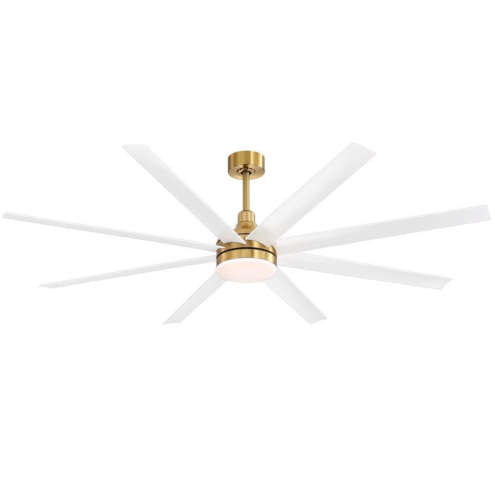 Breezary Archer 72 in. Integrated LED Indoor White-Blade Gold Ceiling ...