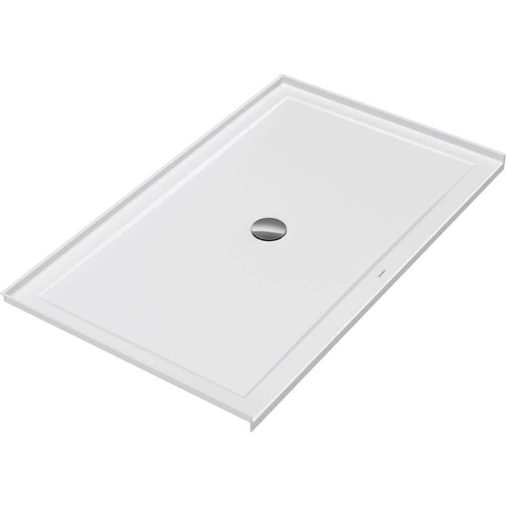 Duravit Architec 60 in. L x 36 in. W Alcove Shower Pan Base with Center ...