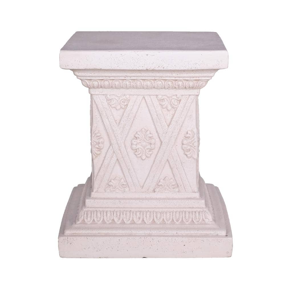 MPG 18 in. H Light Aged White Cast Stone Fiberglass Pedestal PF6652LAW ...