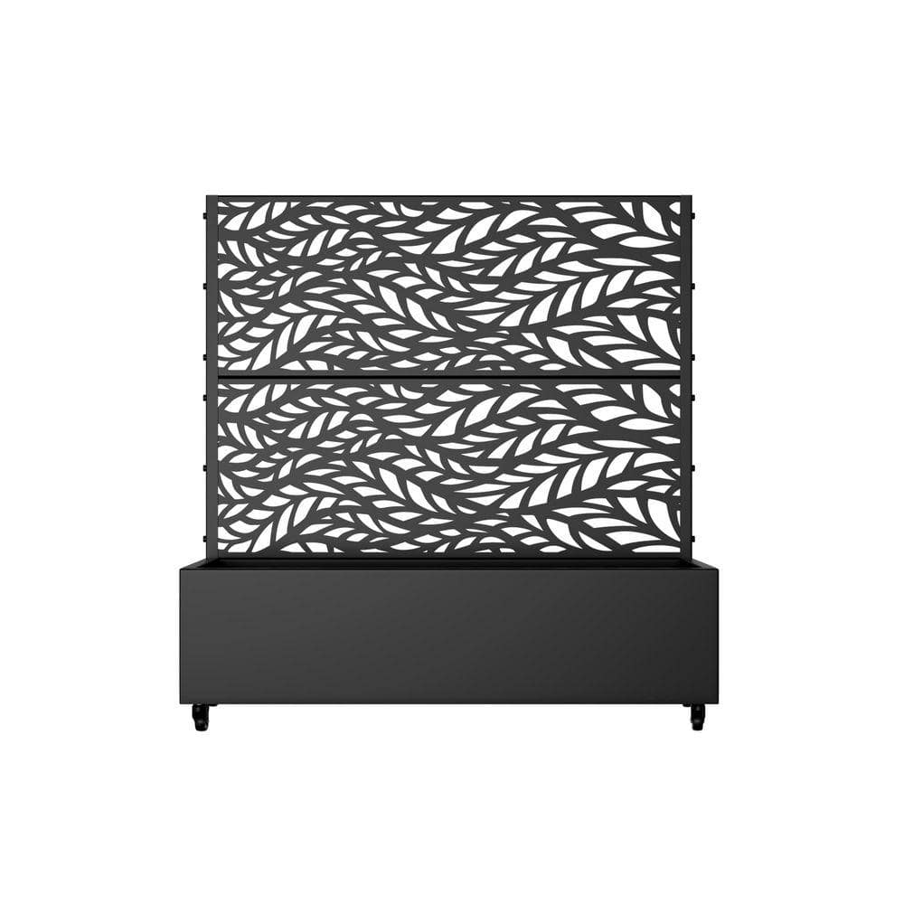 PexFix 47 in. x 16 in. x 12 in. Black Steel Leaf-shaped Outdoor ...