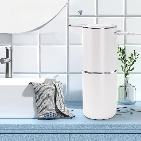 Anqtovp White Automatic Foaming Soap Dispenser Wall Mounted Touchless ...