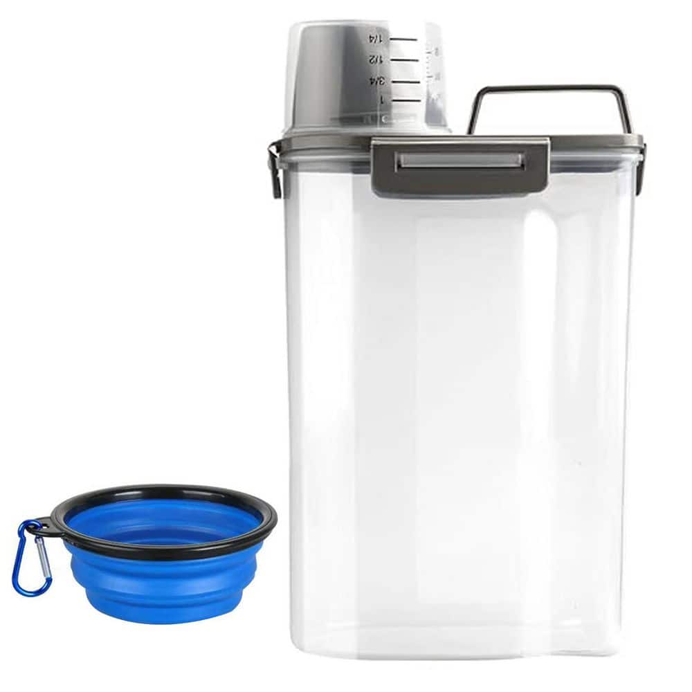 Upgraded Small Pet Food Storage Container Grey with Airtight Seal and ...