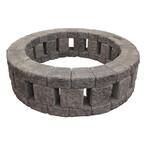 Pavestone RumbleStone 38.5 in. x 21 in. Square Concrete Fire Pit Kit No ...