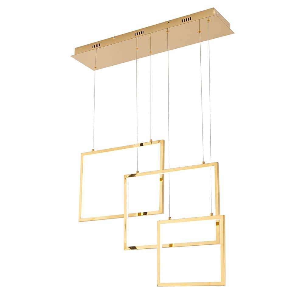 Lathan 50-Watt Integrated LED Gold Chandelier TR36GD - The Home Depot