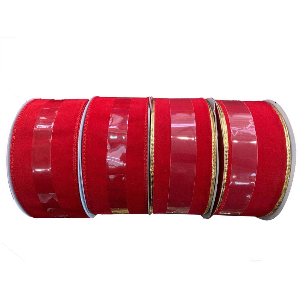 Home Accents Holiday 75 ft by 2.5 in Velvet Ribbon Roll HDUS-VRIB2001 ...