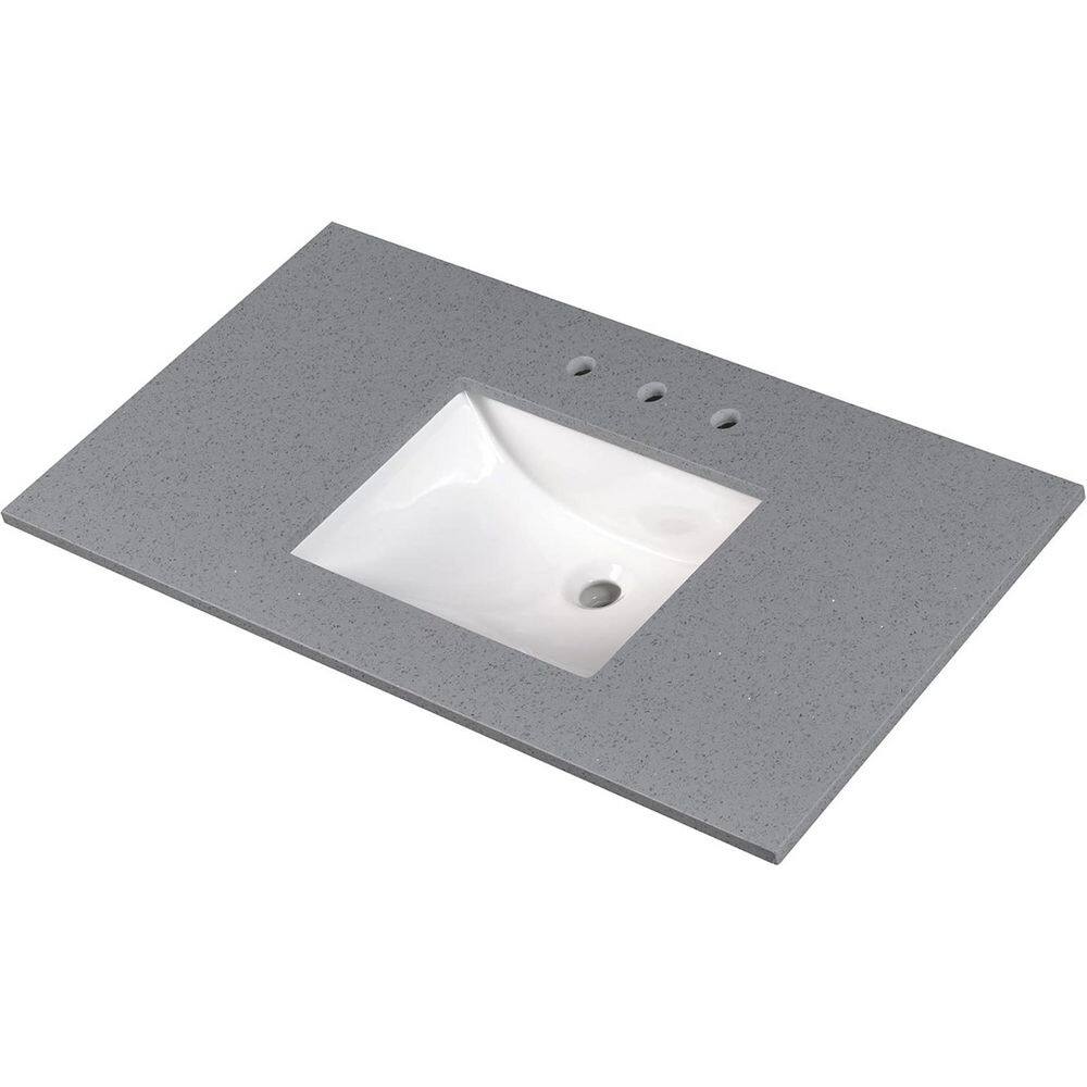 NTQ Gudt 42 in. W x 22 in. D Engineered Stone Vanity Top Rectangular ...