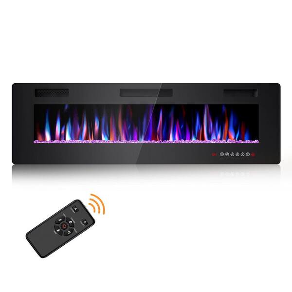 R.W.FLAME 60 in. Wall Mount Low Noise Electric Fireplace with Remote ...