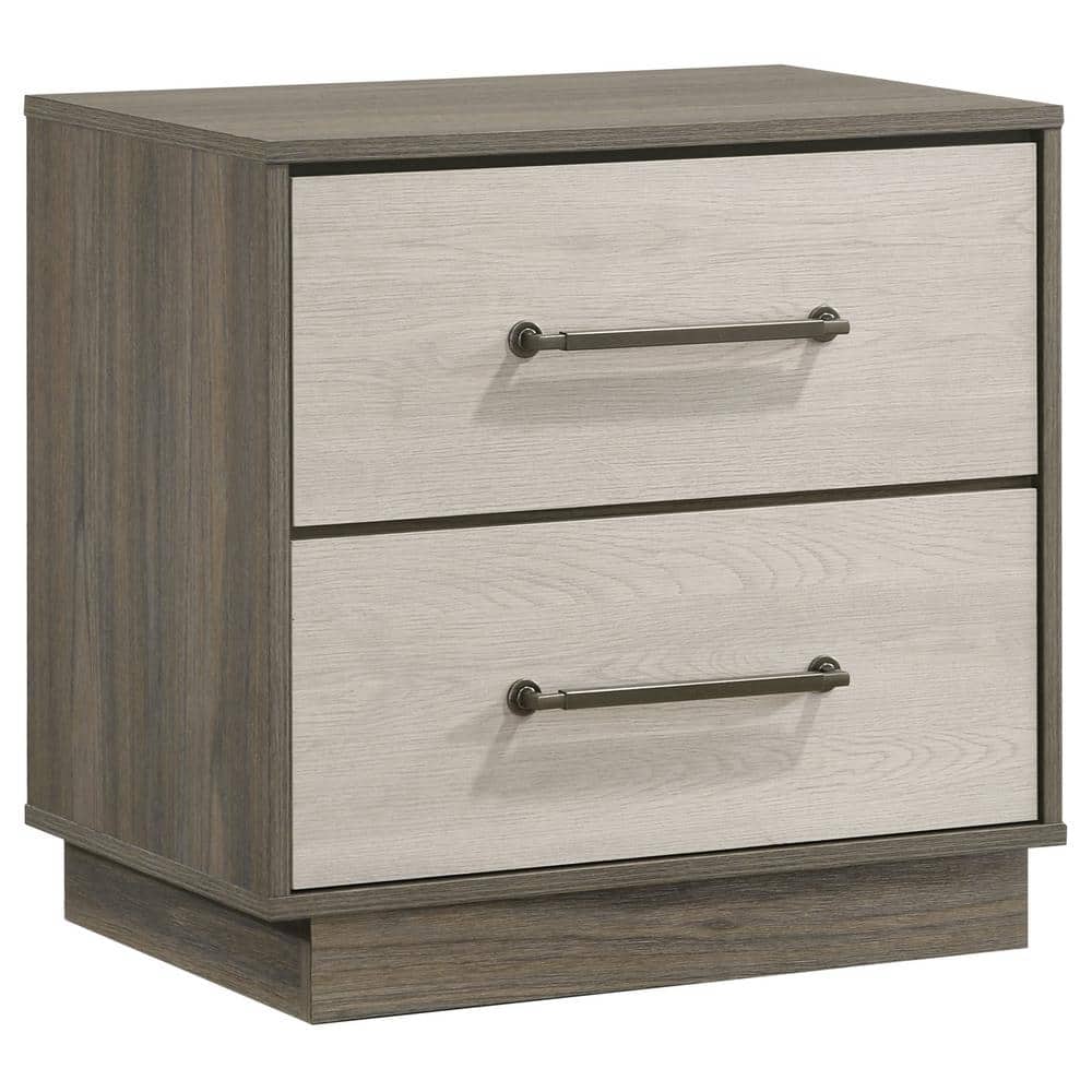Coaster Fenwick Grey Oak 2-Drawer Nightstand Bedside Table 224982 - The ...