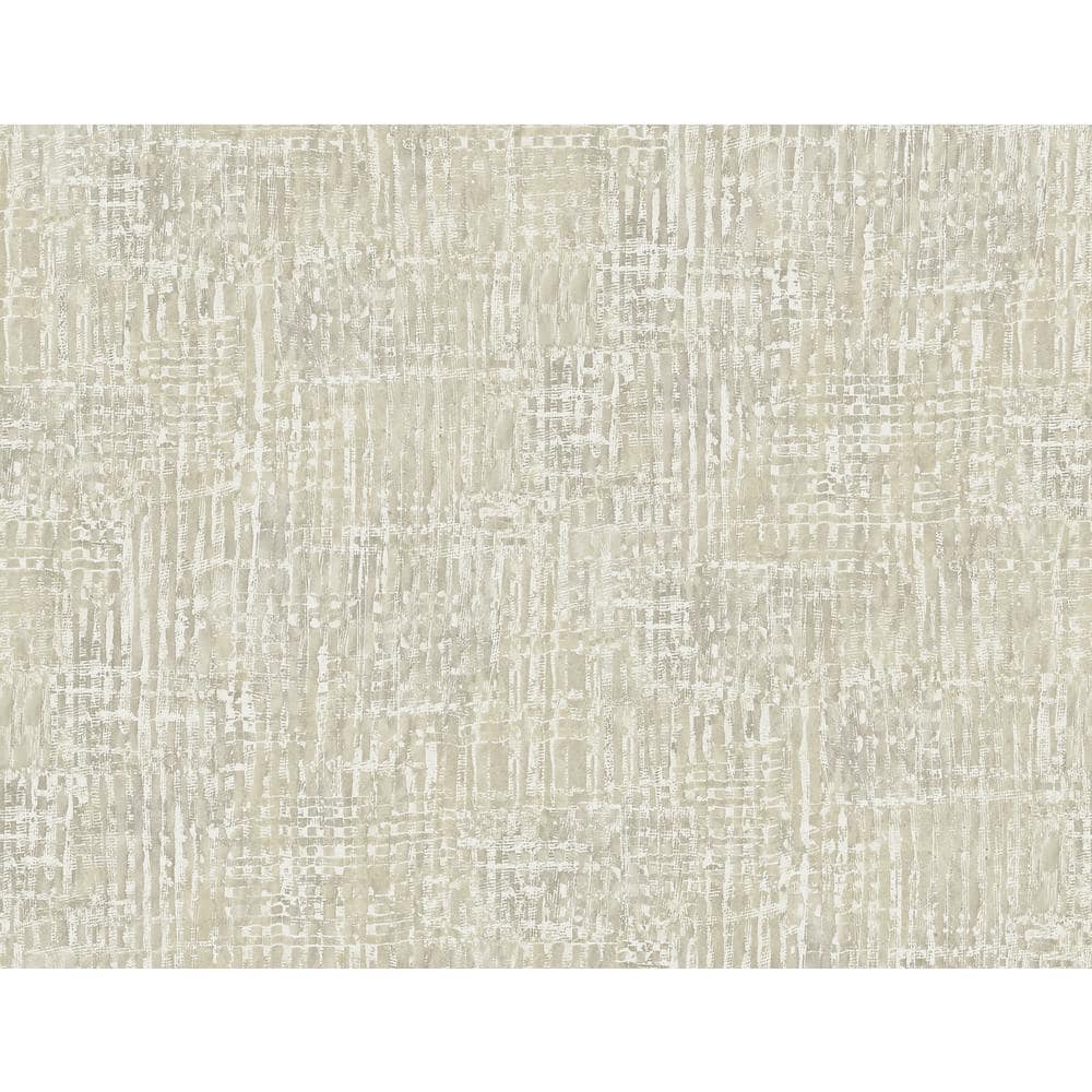 Seabrook Designs Corsica Weave Metallic Greige and Off-White Faux Paper ...