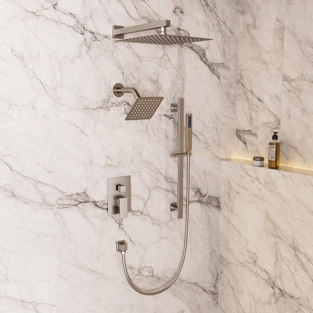 CRANACH Crozet 3-Spray 10 in. Wall Mount Dual Fixed and Handheld Shower ...
