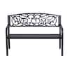 Outsunny 2-Seater 50 in. Steel Welcoming Vines Decorative Outdoor Patio ...