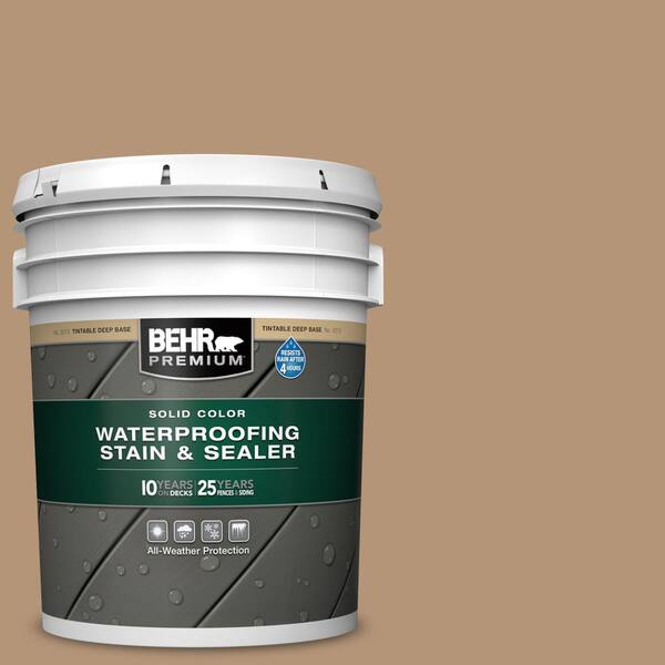 BEHR PREMIUM 5 gal. #280F-4 Burnt Almond Solid Color Waterproofing ...