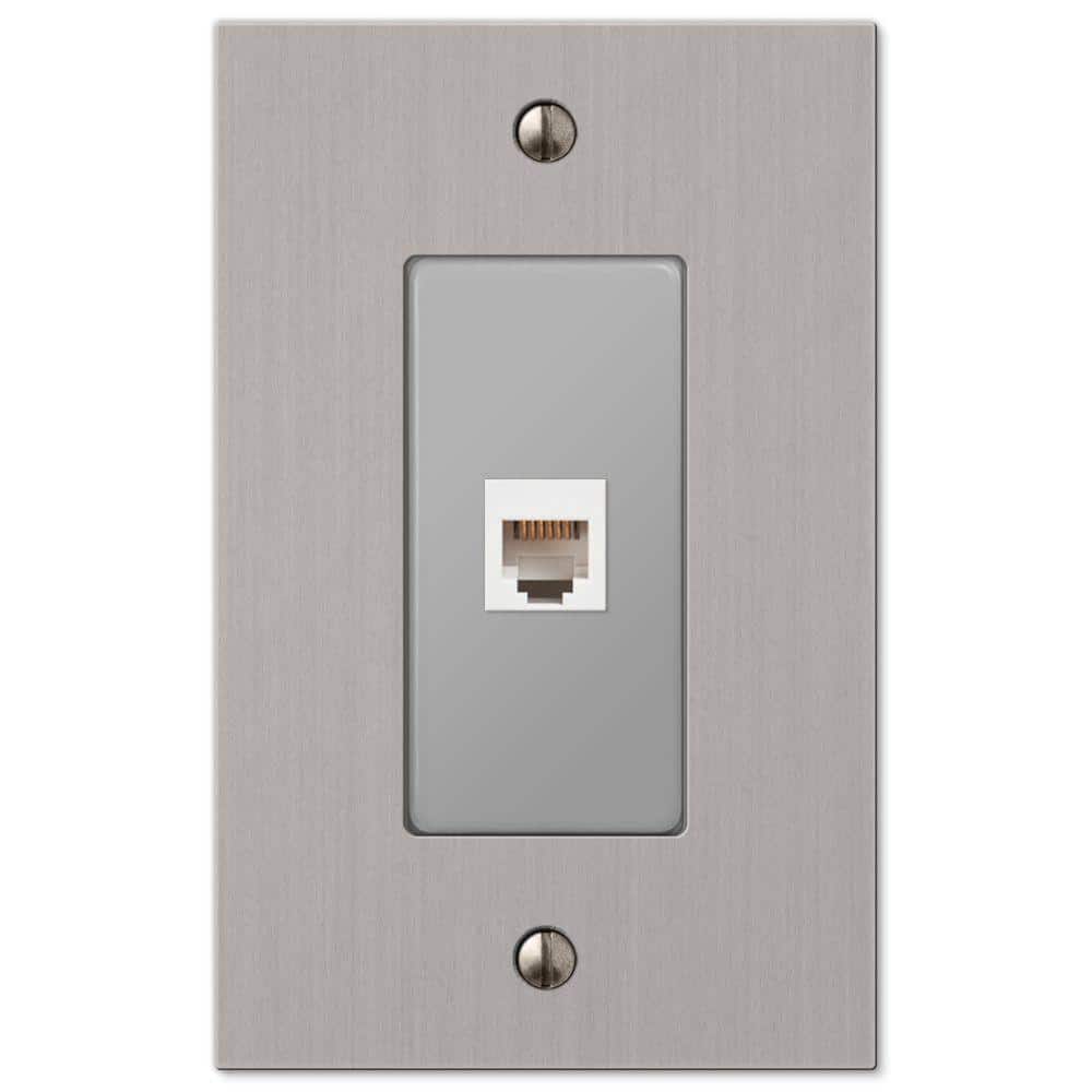 AMERELLE Barnard 1 Gang Phone Metal Wall Plate - Brushed Nickel 55PHBN ...