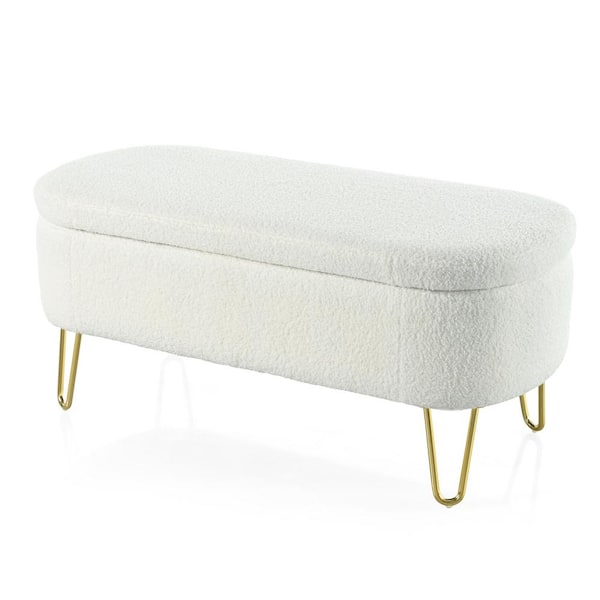 White and gold footstool store