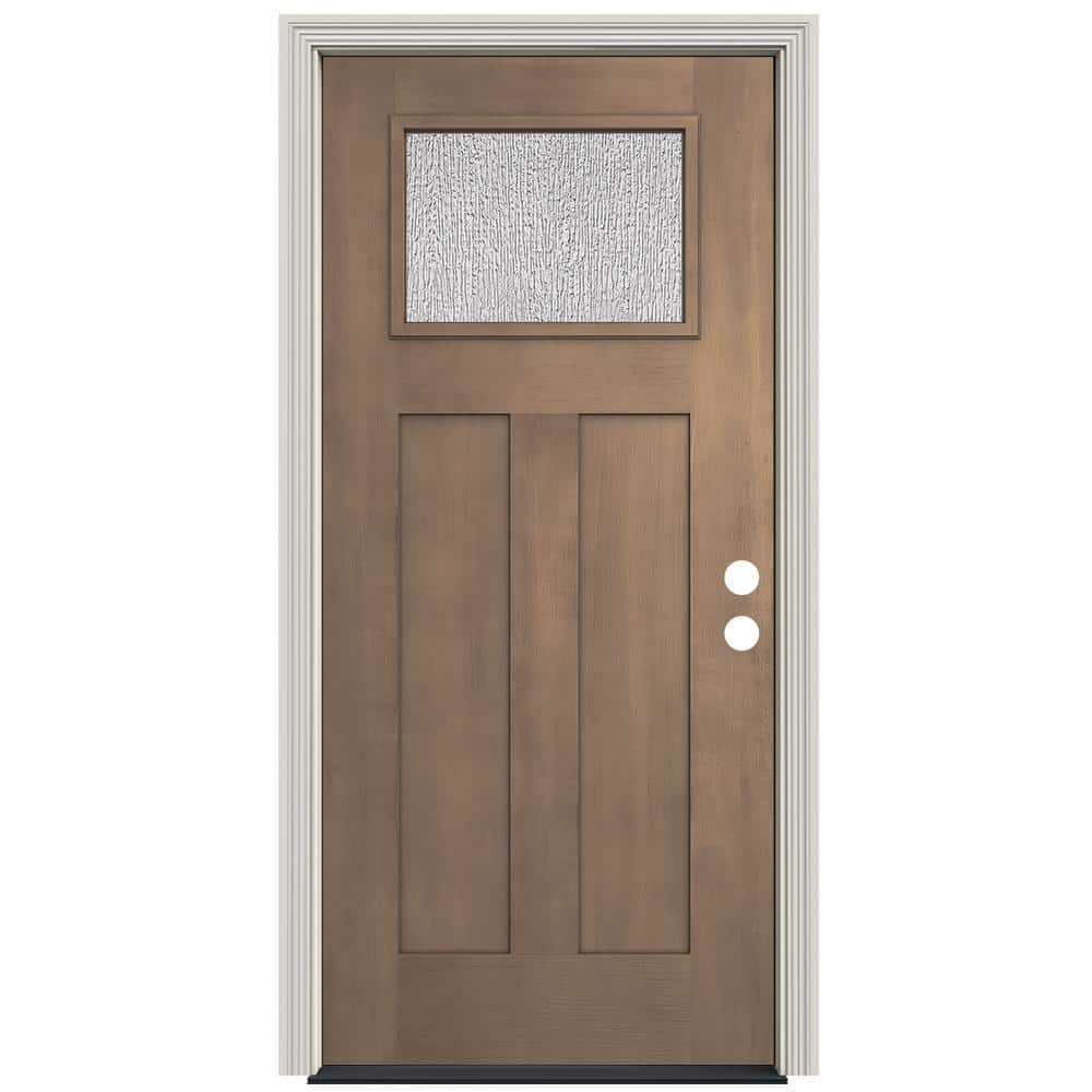 JELD-WEN Design Pro Fir 36 in. x 80 in. 2 Panel Left Hand 1 Lite Rain ...