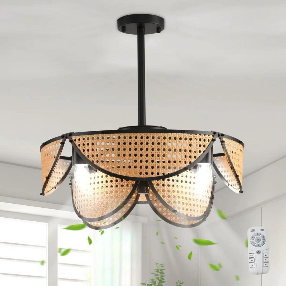 Genoci 20 in. Indoor Boho Rattan Farmhouse Caged Reversible 6 Speed ...