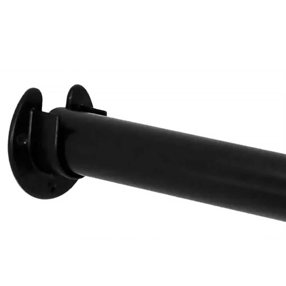 Everbilt 96 in. W Matte Black Steel Hanging Closet Rod EH-WSTHDUS-524V ...